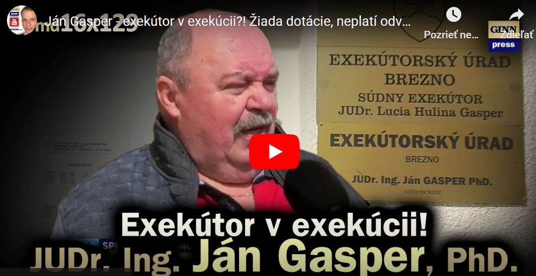 Ján Gasper - exekútor v exekúcii?! Žiada dotácie, neplatí odvody